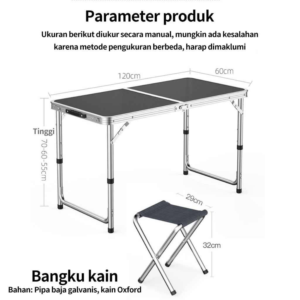 Jual Meja Lipat Meja Koper Portabel Aluminium 120x60 CM Meja Camping ...