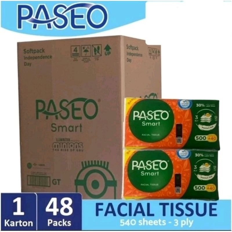 Jual PASEO 1 Dus Tissue Smart 540 (500 + 40) 3 Ply Isi 48 Pcs Facial ...