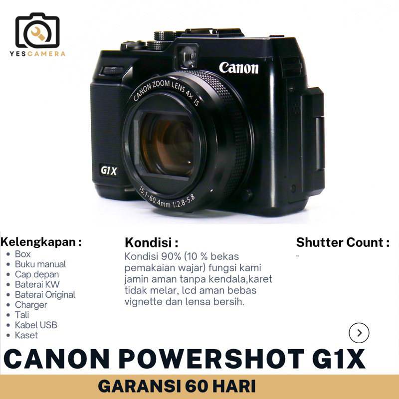 Jual Canon Powershot G1X Bergaransi 2bulan Kamera Digital Pocket Siap Pakai Like New | Shopee ...
