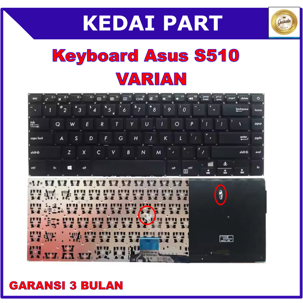Jual Keyboard Asus Vivobook 15 S510 X510 X510QA X510U X510UA X510UF Black Backlight Backlite ...