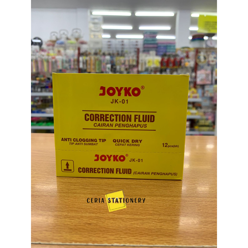 Jual Tip Ex Joyko JK-01 Pak isi 1 Lusin / Tip Ex Cair JK01 / Correction Pen Joyko Grosir ...