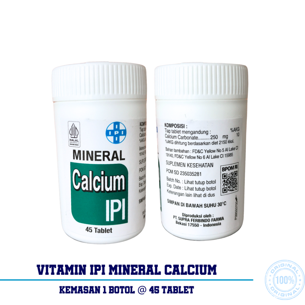 Jual VITAMIN IPI MINERAL CALCIUM ISI 45 TABLET | Shopee Indonesia