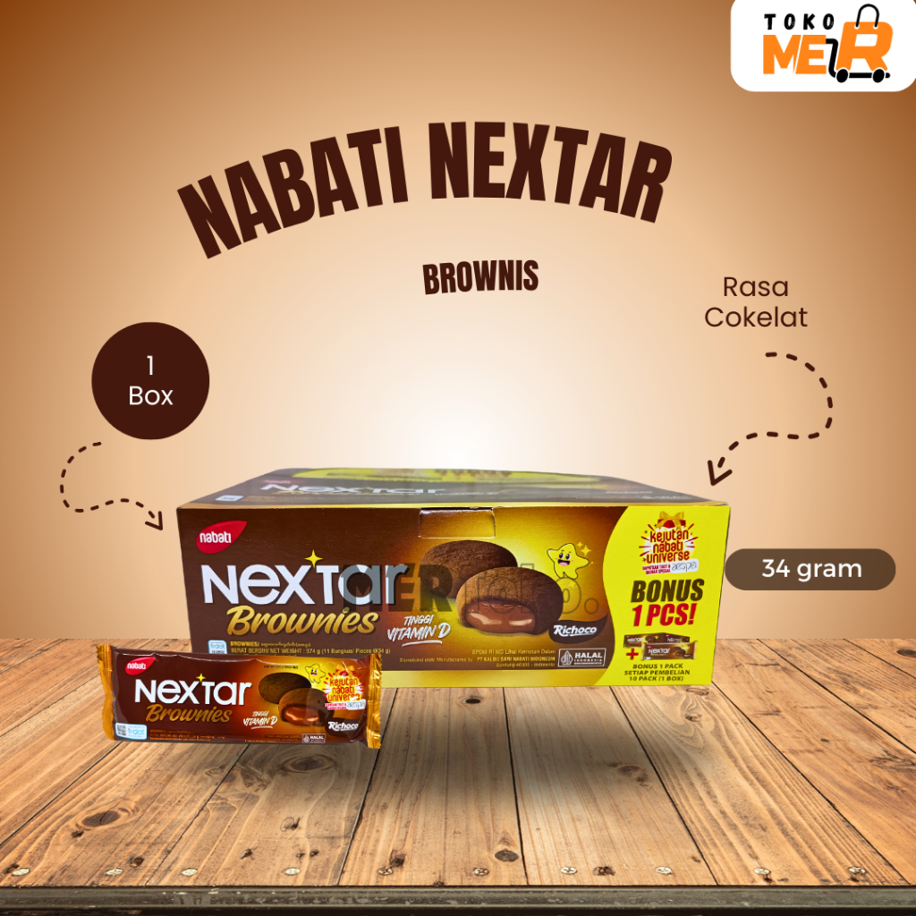 Jual Nextar Brownies Coklat box (10 x 34 gr) | Shopee Indonesia
