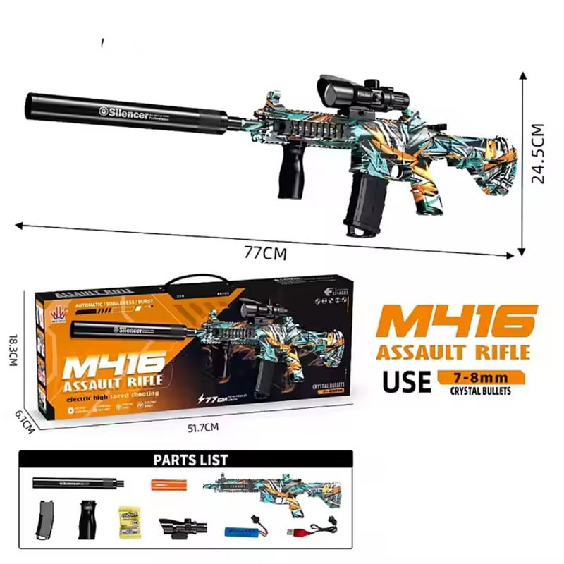 Jual Mainan Tembak Tembakan WGB M416 Water Gell Blaster Elektrik Full Auto Baterai Cas | Shopee ...