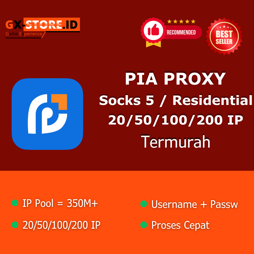 Jual Pia Proxy Socks5 / Residential ( Termurah ) | Shopee Indonesia