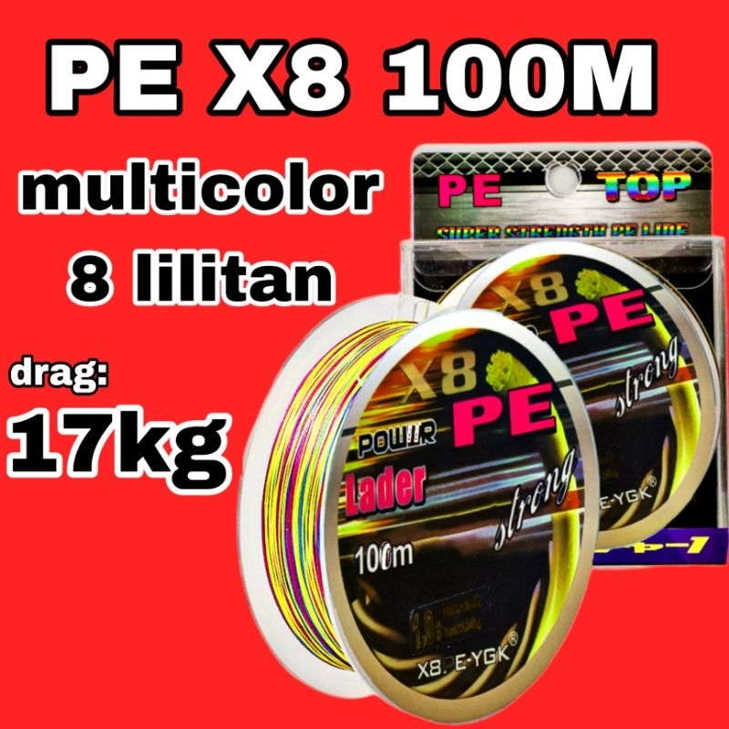 Jual SENAR PE X8 ZERO MULTICOLOR 100METER BENANG PE X8 MULTICOLOR | Shopee Indonesia