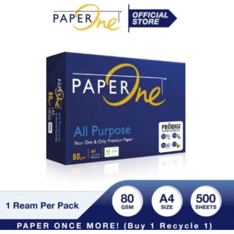 Jual kertas hvs A4 80gram paperone/kertas photocopy, print | Shopee ...