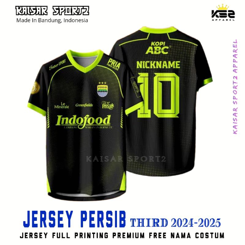 Jual Jersey Persib Bandung THIRD 2024-2025 Full Printing Premium gratis ...