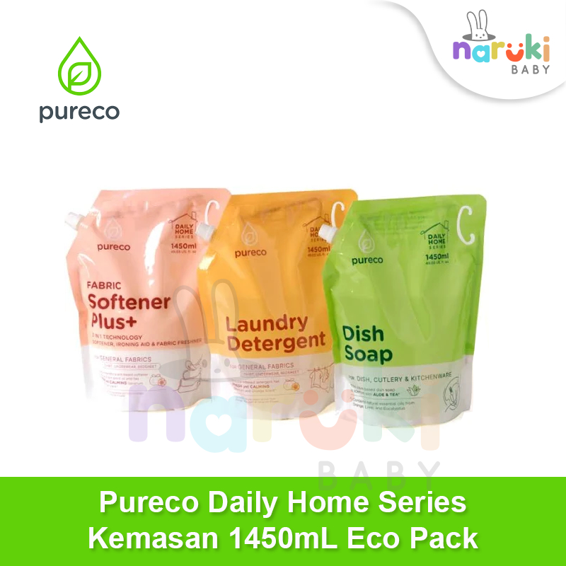 Jual Pureco Daily Home Series Laundry / Dish Soap / Softener Plus 1450mL Eco Pack | Shopee Indonesia