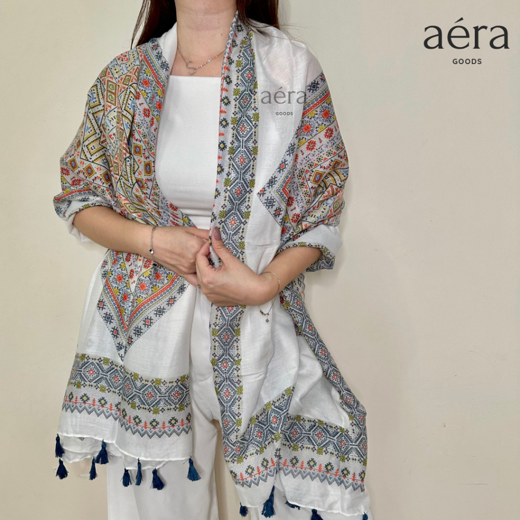 Jual AERA selendang tribal shawl wanita hijab instant model tribal ...