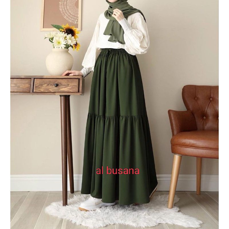 Jual rok ajumi bawahan wanita rok susun kekinian rok Korea style rok ...