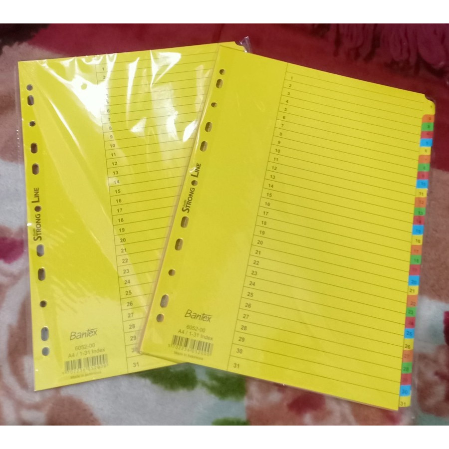 Jual bantex a4 1-31 pembatas buku/1pak | Shopee Indonesia