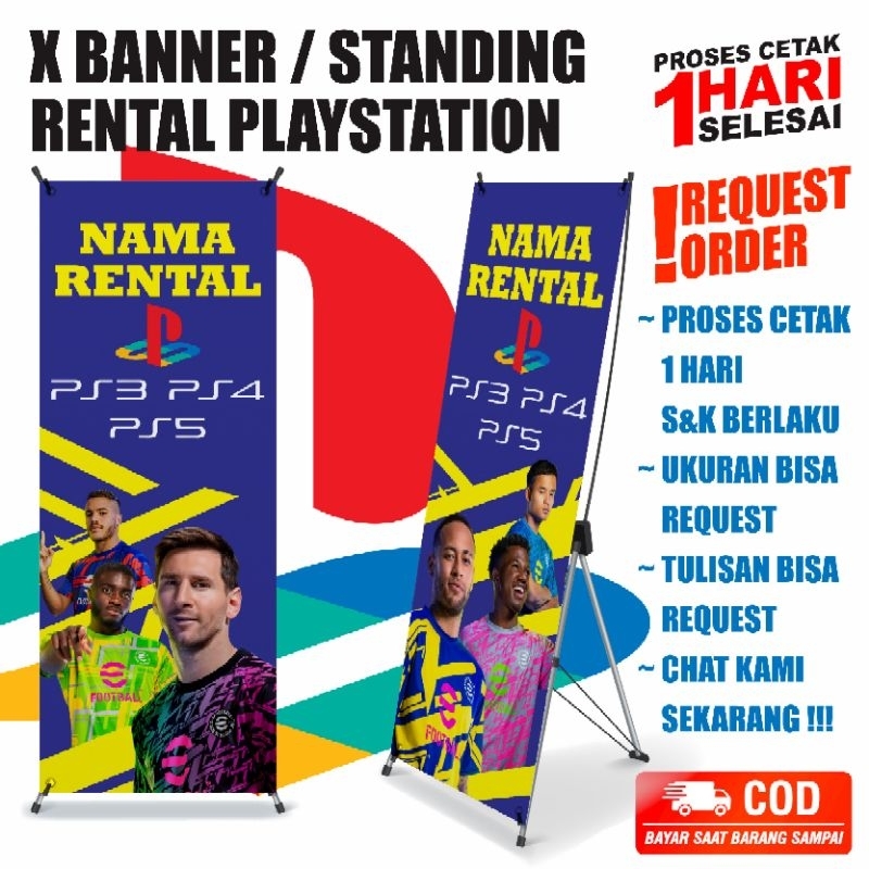 Jual X BANNER | STANDING BANNER | RENTAL PLAYSTATION | Shopee Indonesia