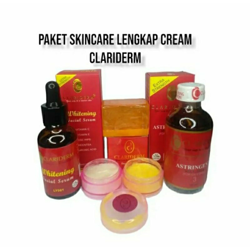Jual Paket Cream Clariderm Susun 5in1 Whitening Original | Shopee Indonesia