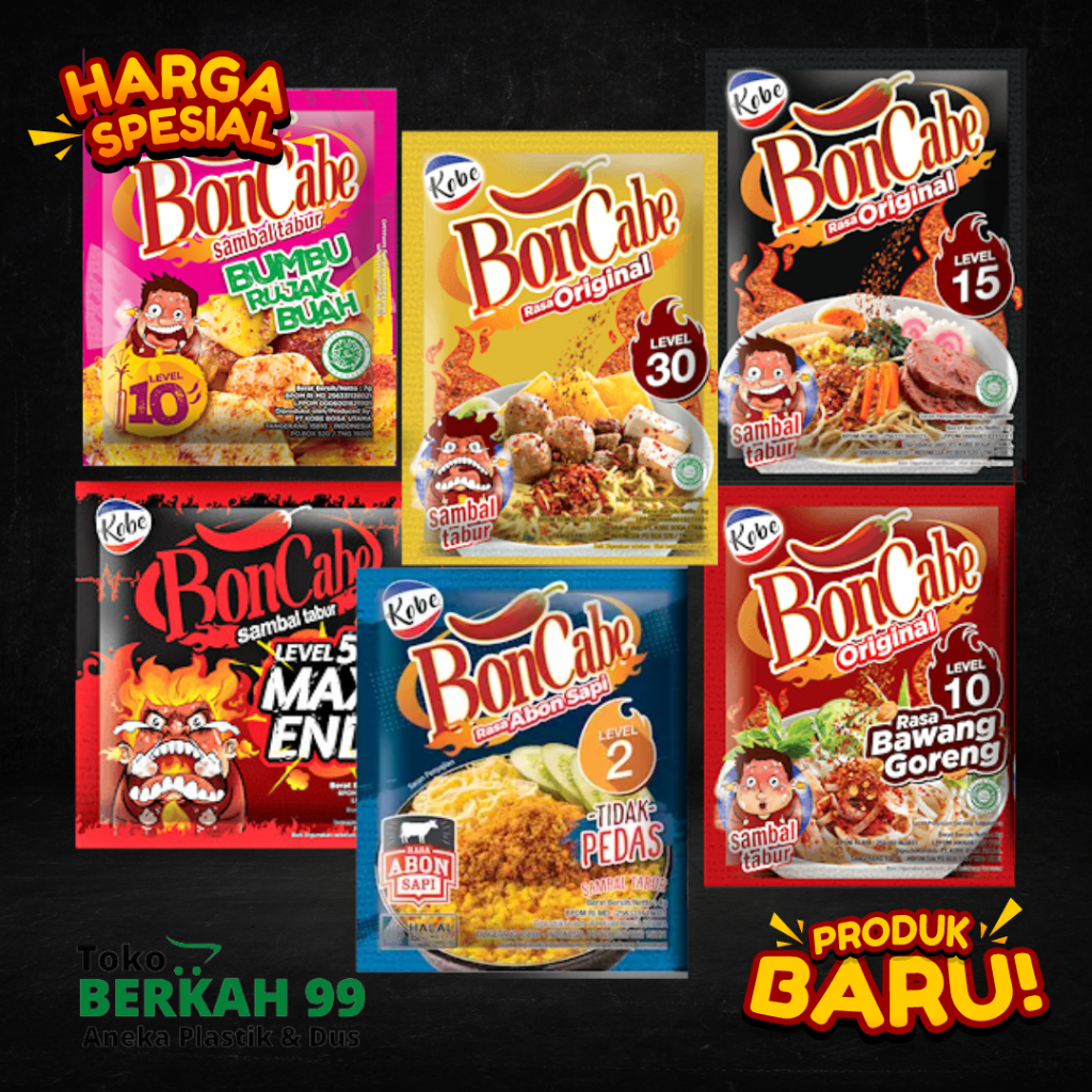 Jual BONCABE berbagai level Bon Cabe cabai 1 Renceng bubuk kemasan ...