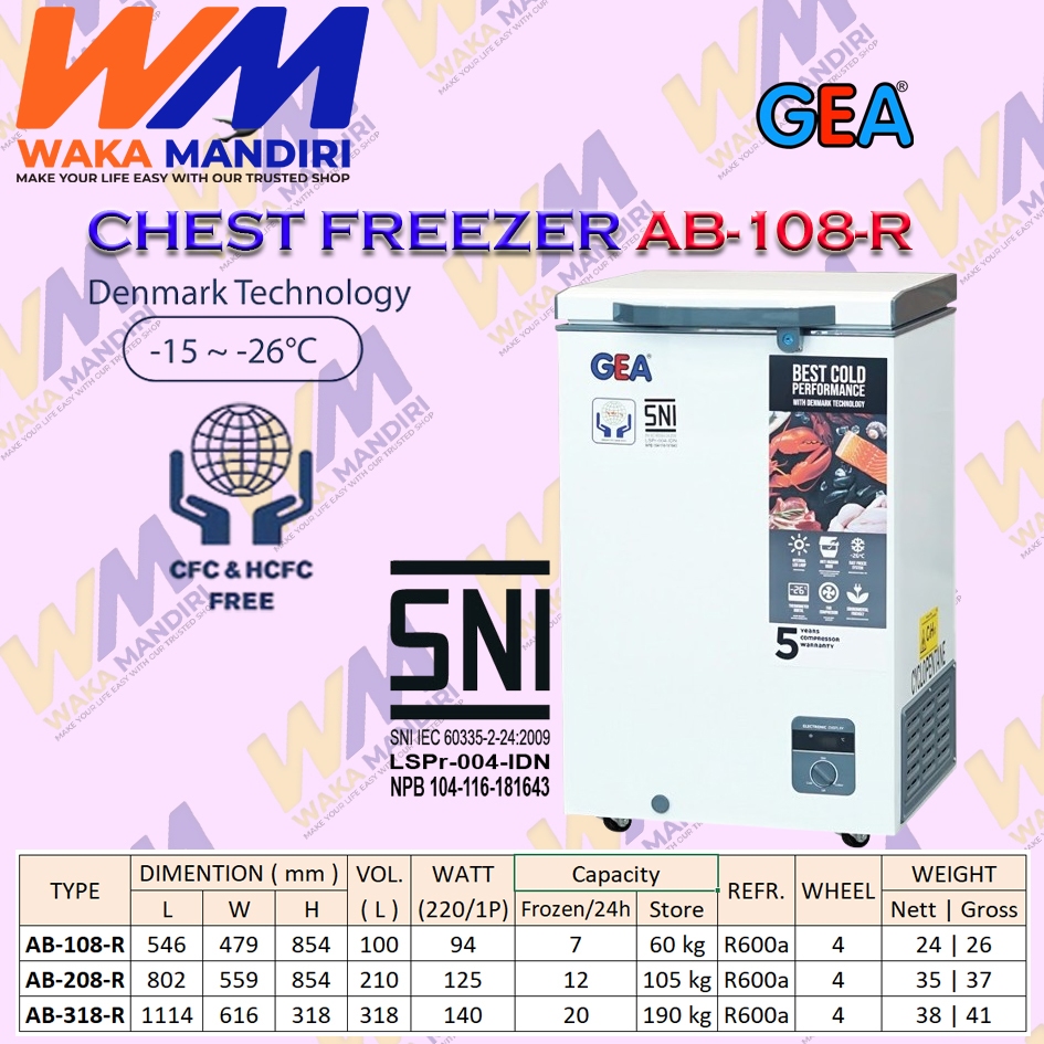 Jual AB-108-R Chest Freezer 100 Liter AB-108R GEA | Shopee Indonesia