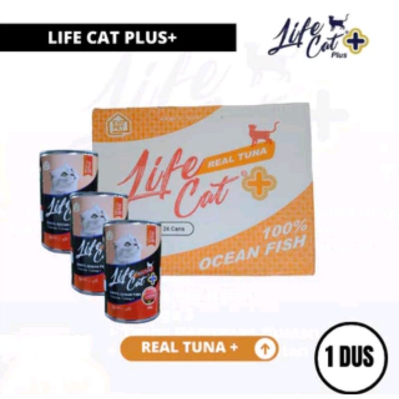 Jual (Paket 1 dus isi 24kaleng) Life Cat Plus Real Tuna Kaleng 400gr (Expedisi) | Shopee Indonesia