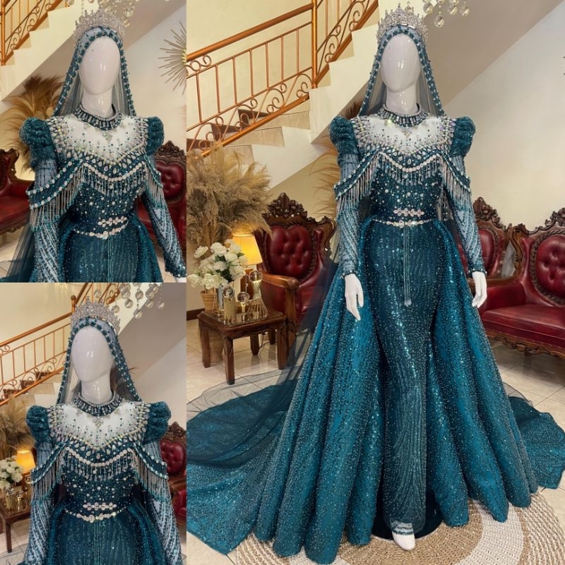 Jual Gaun pengantin luxury / gaun pengantin ekor / gaun pengantin ...