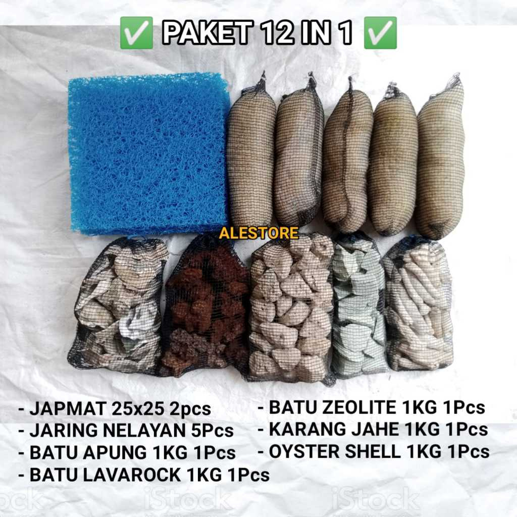Jual PAKET 12 IN 1 MEDIA FILTER KOLAM KOI FILTER PENJERNIH AQUARIUM ...