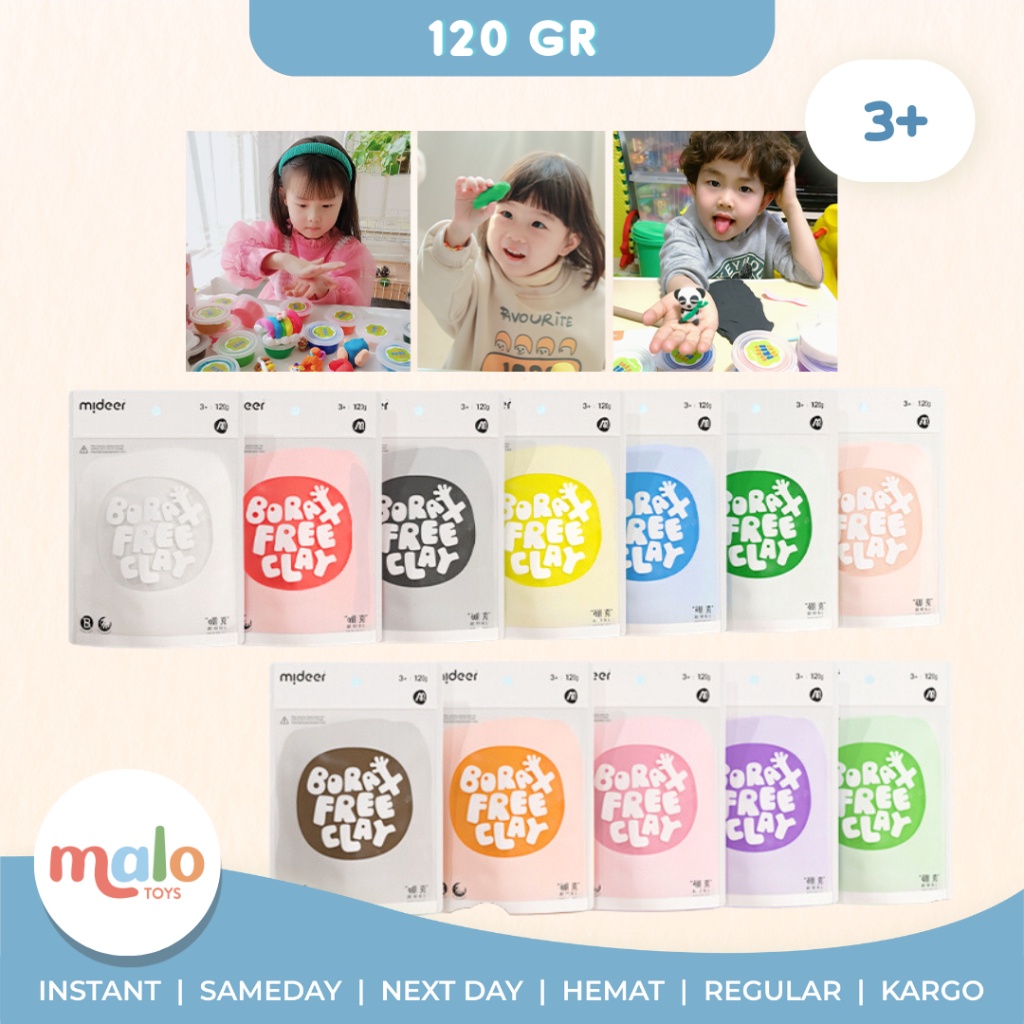 Jual Potongan Besar Mideer Borax Clay Colors 12g Borax Free Lilin 12 ...
