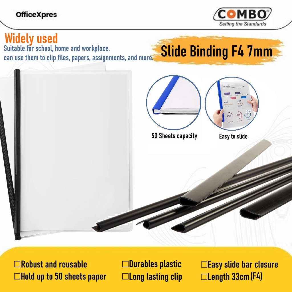 Jual Slide Binding Plastik 7mm F4 / Slide Binder 7mm / Tulang Binding ...