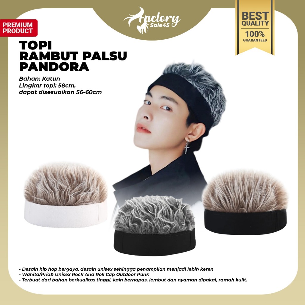 Jual Topi Pandora Retro Hip Hop Pria - Bahan Cotton – Model Wig Rambut ...