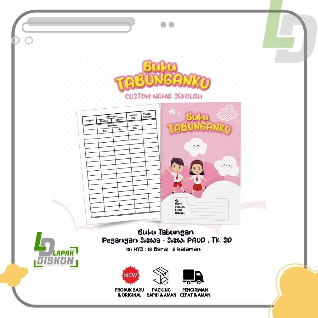 Jual LD//Buku Tabungan Custom Nama + Cover & Lembaga Sekolah Berserta ...