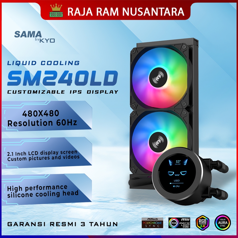 Jual KYO SAMA SM240LDB ARGB AIO Liquid Cooling LCD DISPLAY GARANSI ...