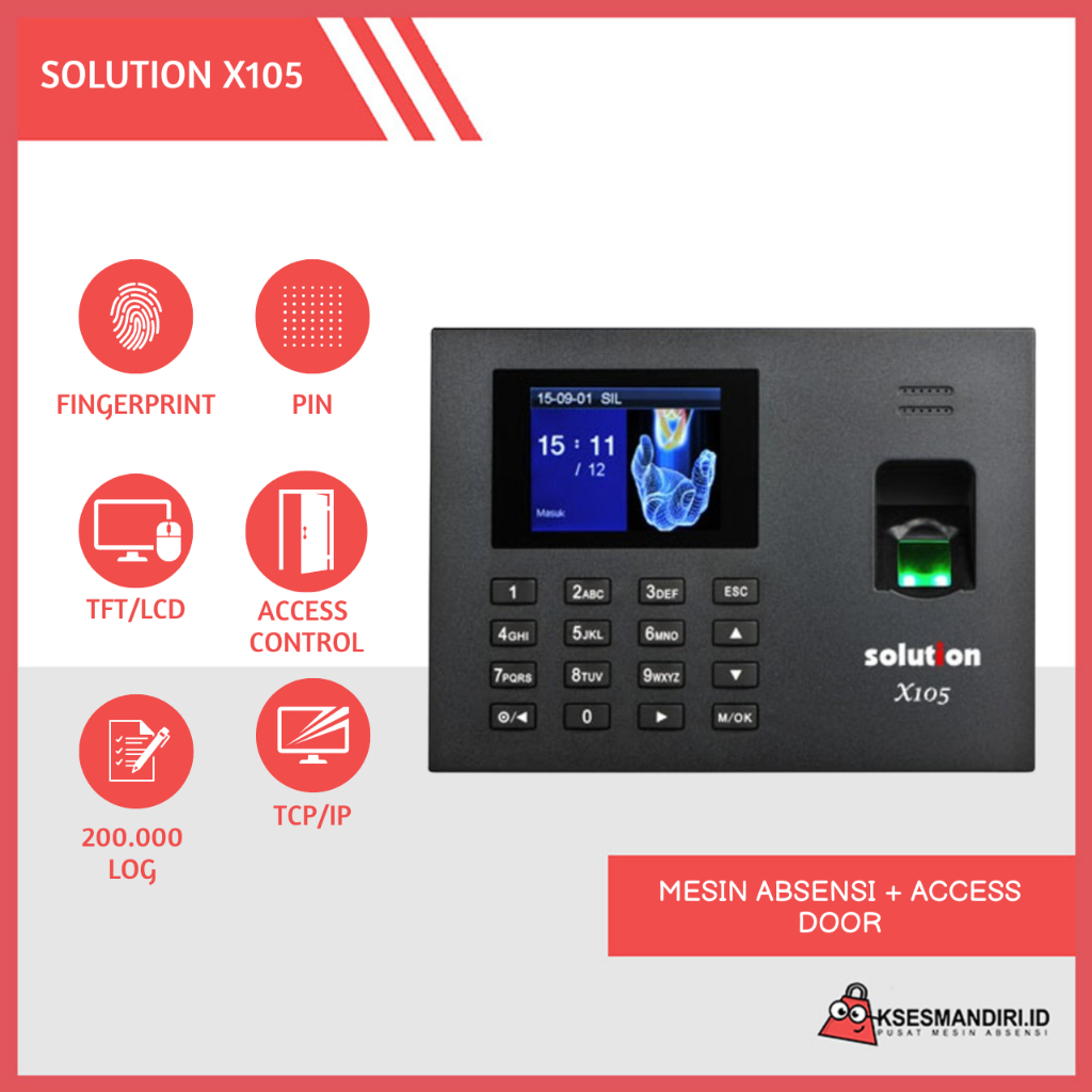 Jual Mesin Absensi FIngerprint Solution X105 | Shopee Indonesia