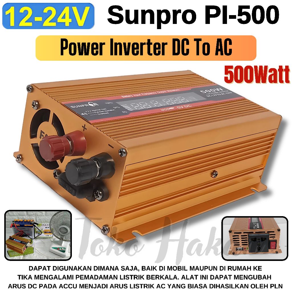 Jual Power Inverter 500 Watt Sunpro Pl-05 With USB 5V | Inverter Power ...