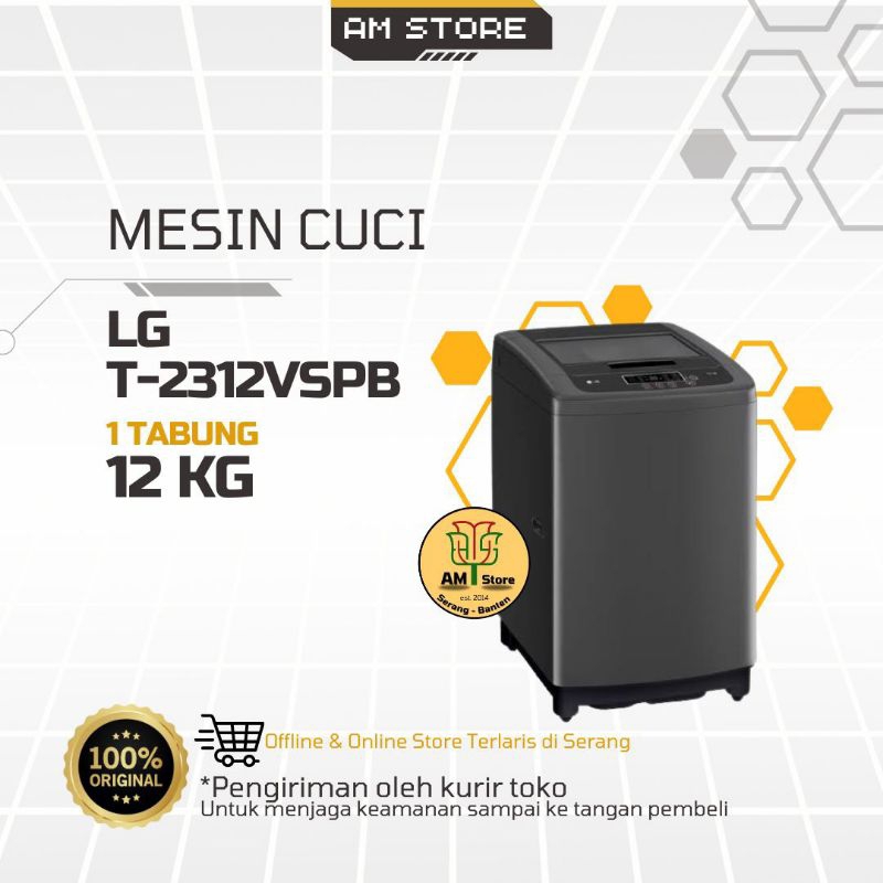 Jual Mesin Cuci 1 Tabung LG 12Kg T-2312VSPB | Shopee Indonesia