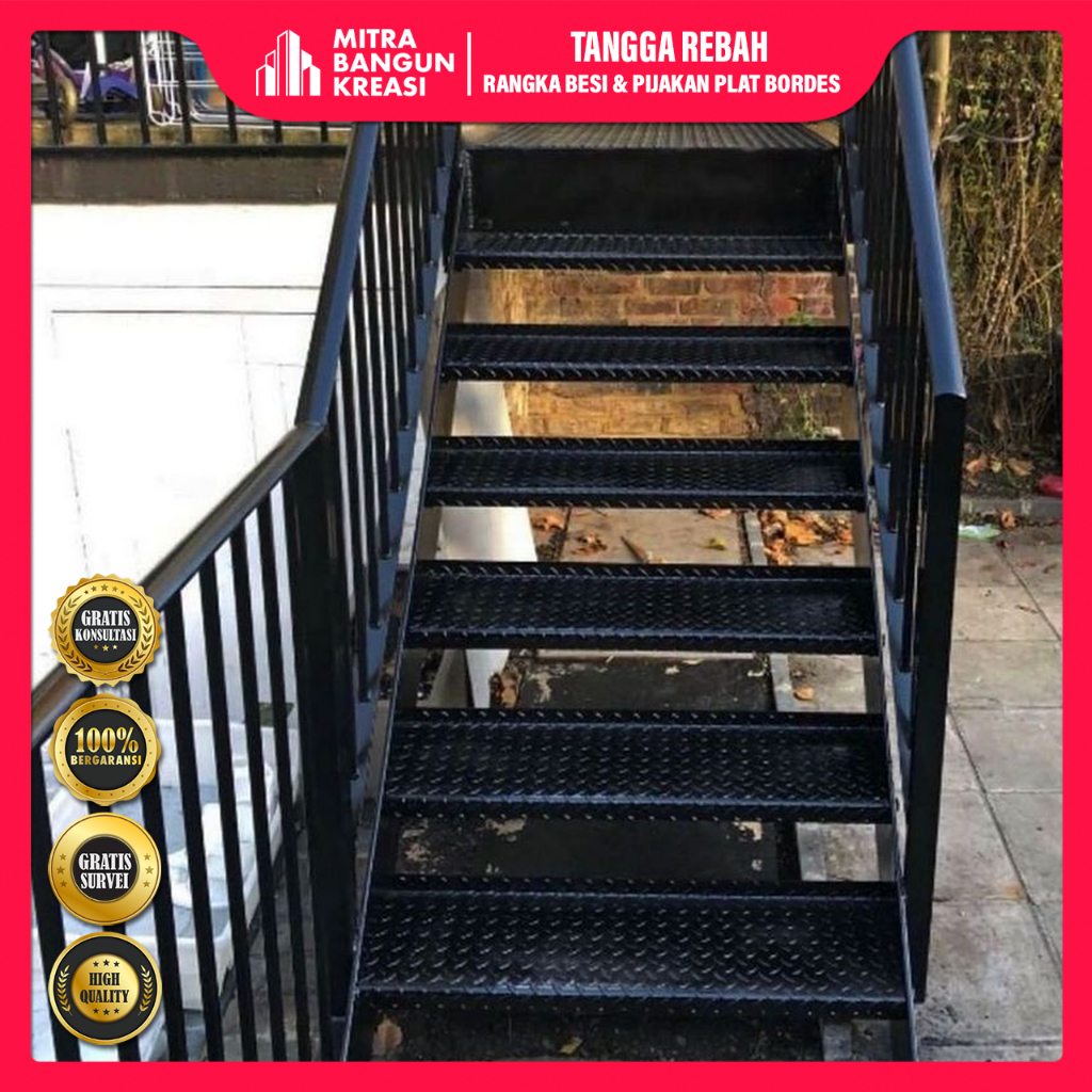 Jual Tangga Besi Rebah Trap Pijakan Bordes Minimalis Modern Jogja ...