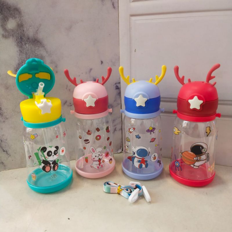Jual Botol Minum Anak Botol Minum Sedotan Tanduk Rusa ada Tali panjang Free Stiker | Shopee ...