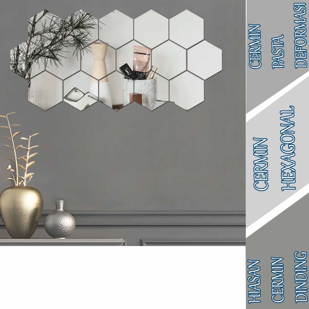 Jual Hiasan Cermin Dinding - Cermin Hexagonal - Cermin Pasta Deformasi ...