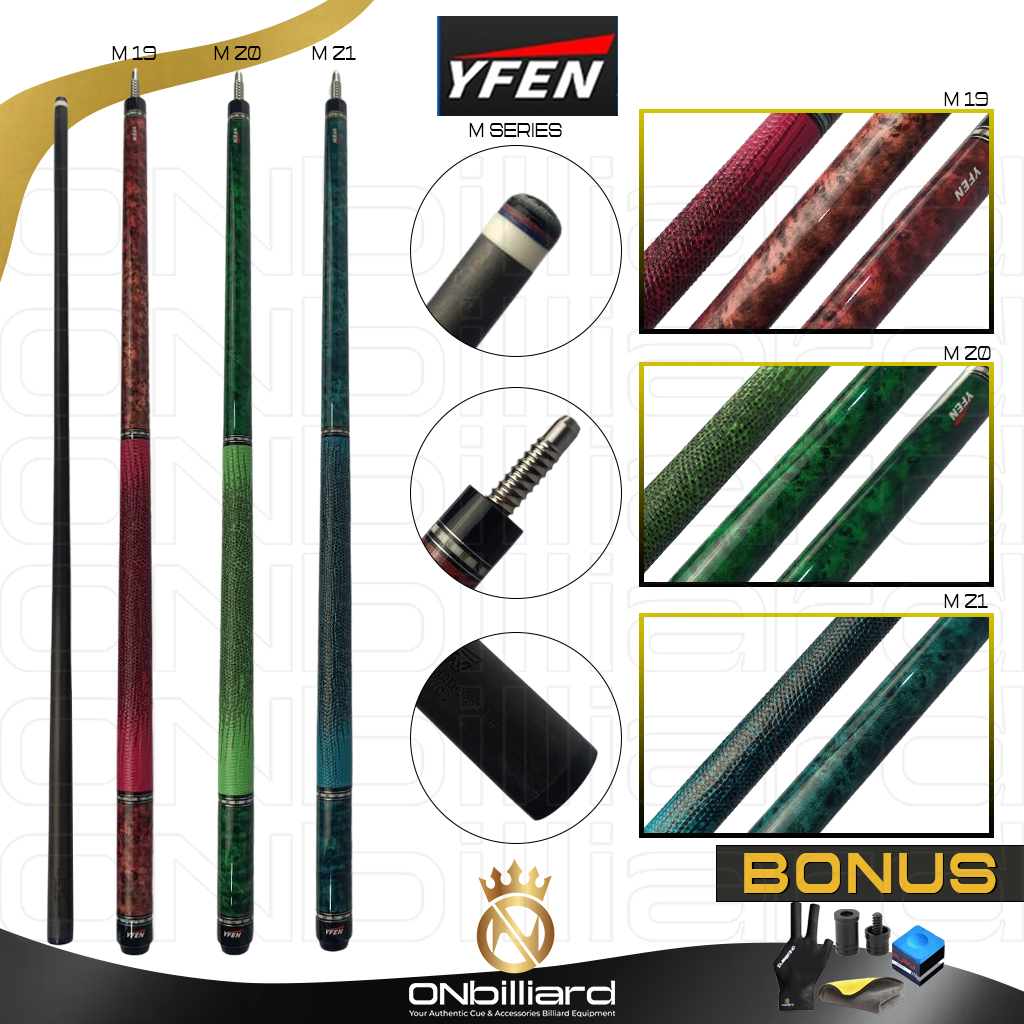 Jual Stick Billiard Play Carbon YFEN + EXTENSION M19 M20 M21 M22 M23 ...