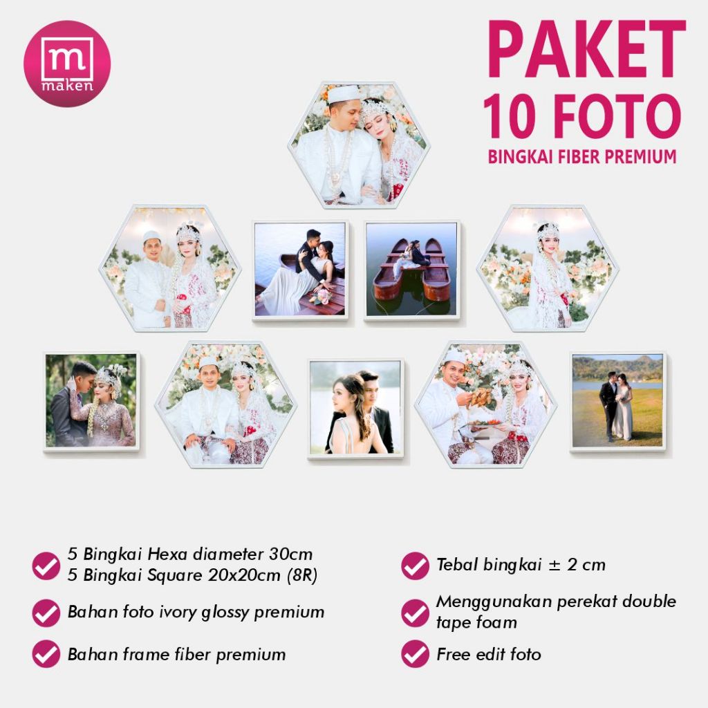 Jual Makenliving Paket 10 Foto dan Frame/Bingkai Warna Putih | Shopee ...