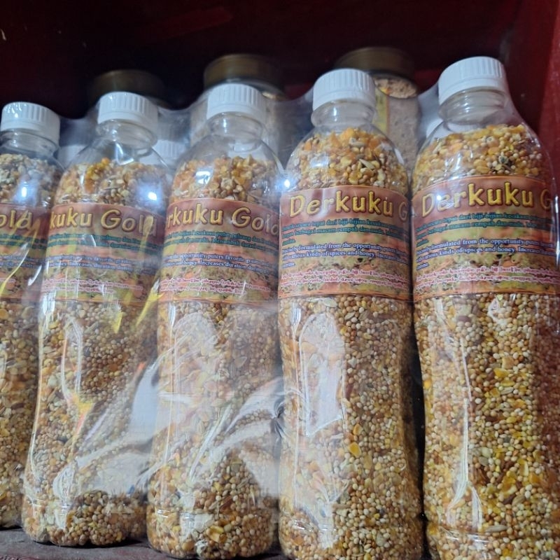 Jual Derkuku Gold Pakan Burung Derkuku Tekukur Puter Botol 500gr ...