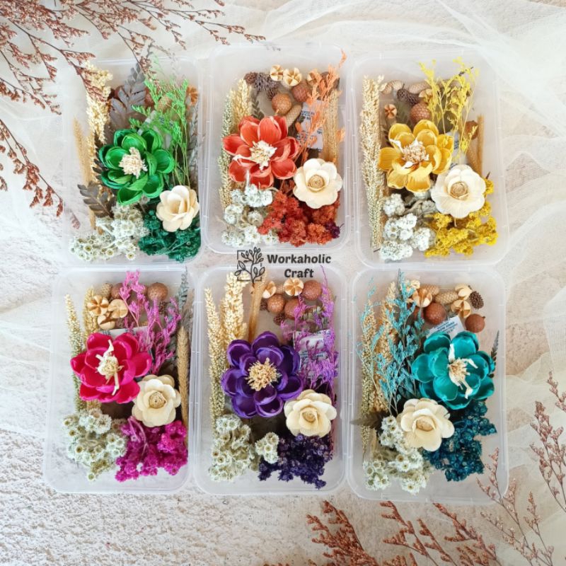 Jual Paket Rustik Warna Bunga Kering Klobot Bahan Dekorasi Mahar ...