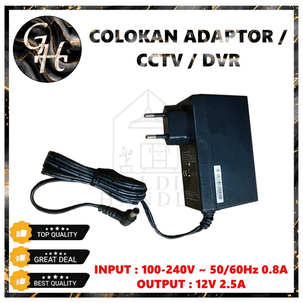 Jual Adaptor DC 12v 2.5A AC Power Supply Colokan Adapter LED CCTV ...