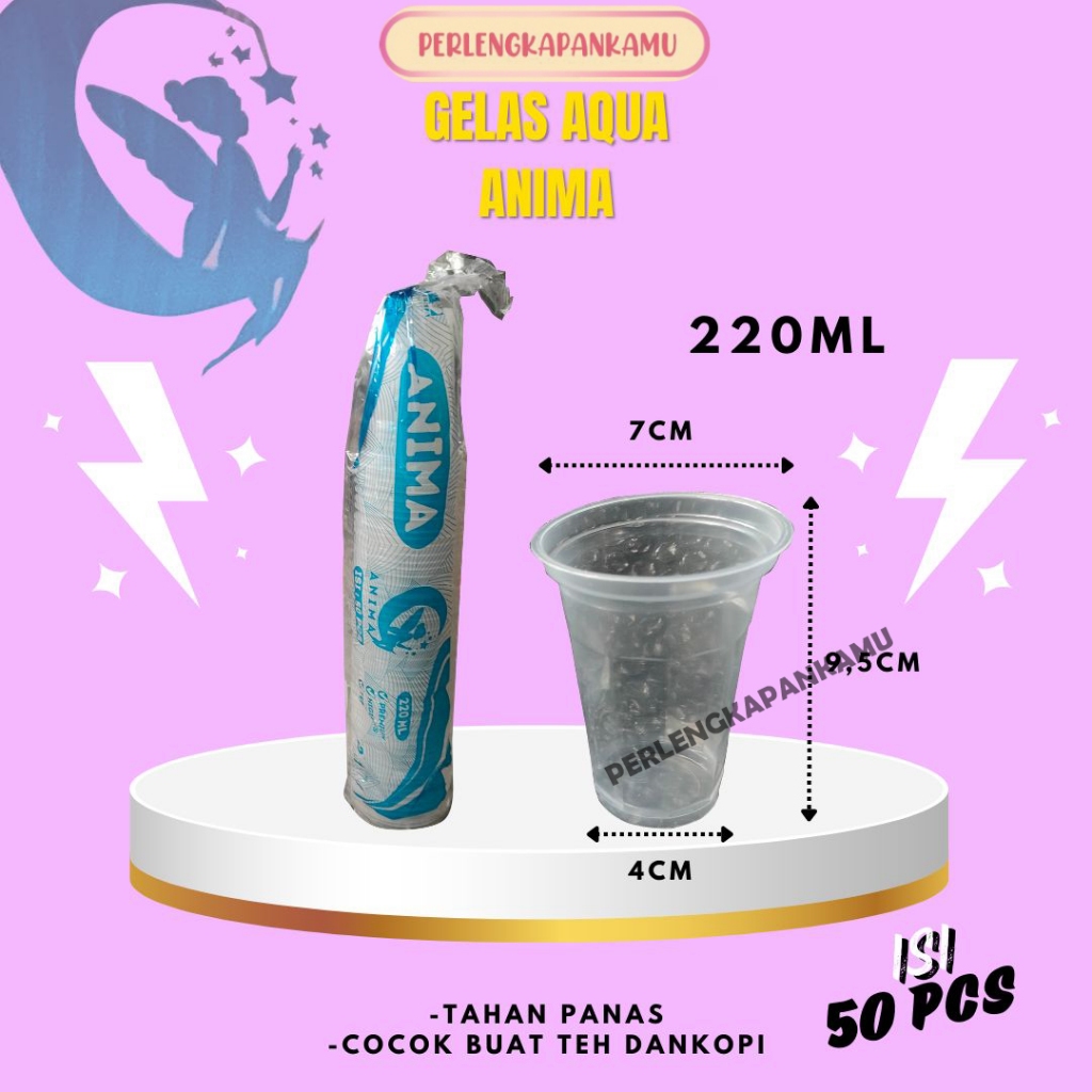 Jual Gelas Aqua 220ml Gelas kopi Gelas Plastik isi 50pcs | Shopee Indonesia