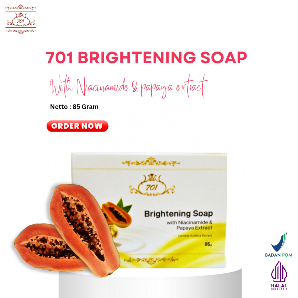 Jual 701 Sabun Pepaya Brightening Soap With Niacinamide 85gram | Shopee ...