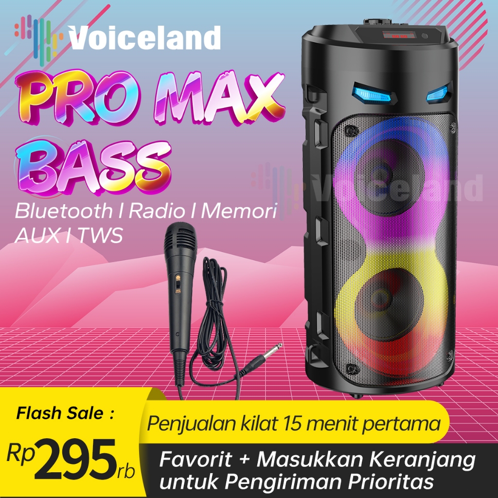 Jual 【PRO MAX BASS】Speaker Bluetooth Karaoke Besar Super Bass Polytron ...