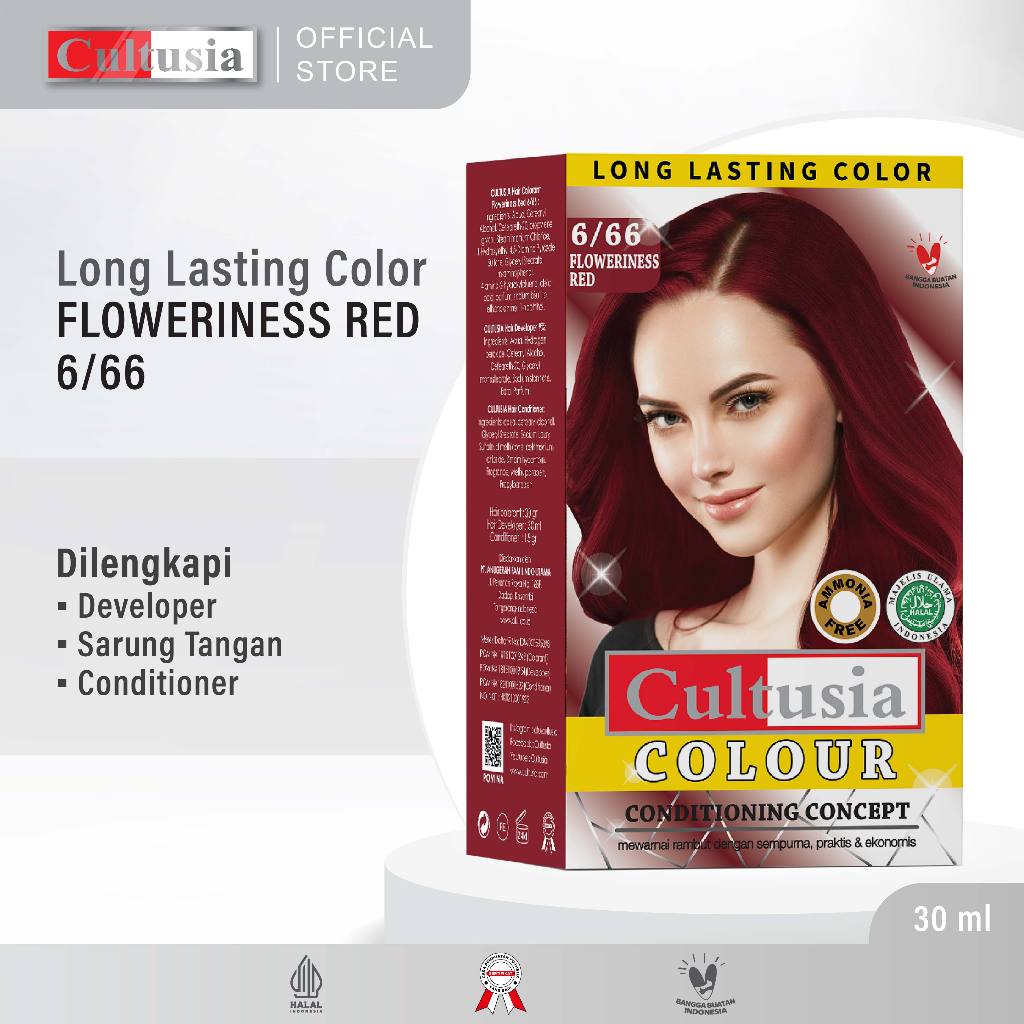 Jual Cultusia Hair Color Floweriness Red 6/66 30 ML | Shopee Indonesia
