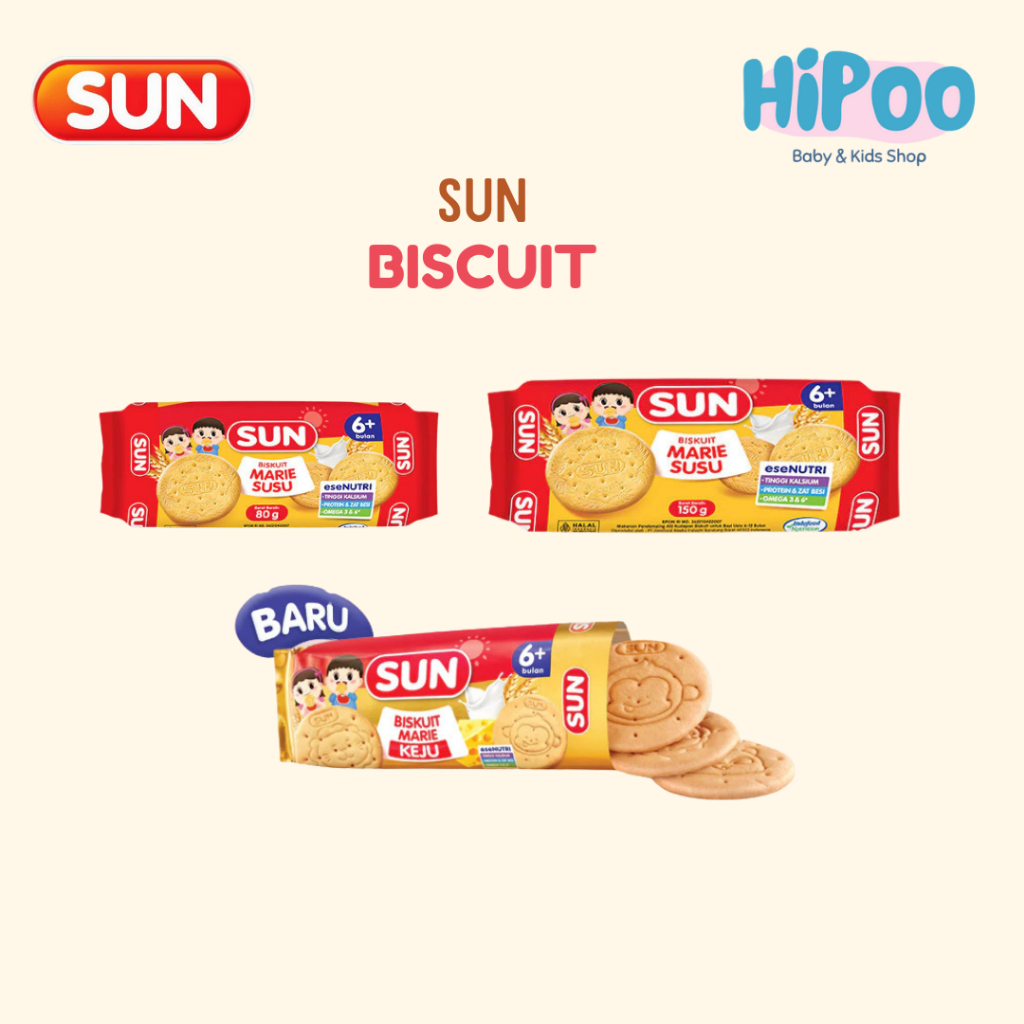 Jual SUN Biskuit Marie Keju Roll 80g/ Sun Biscuit Marie Susu 80gr / Sun ...