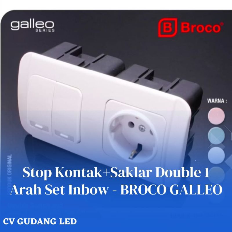 Jual Stop kontak+Saklar Double 1 Arah Set Inbow - BROCO GALLEO | Shopee ...