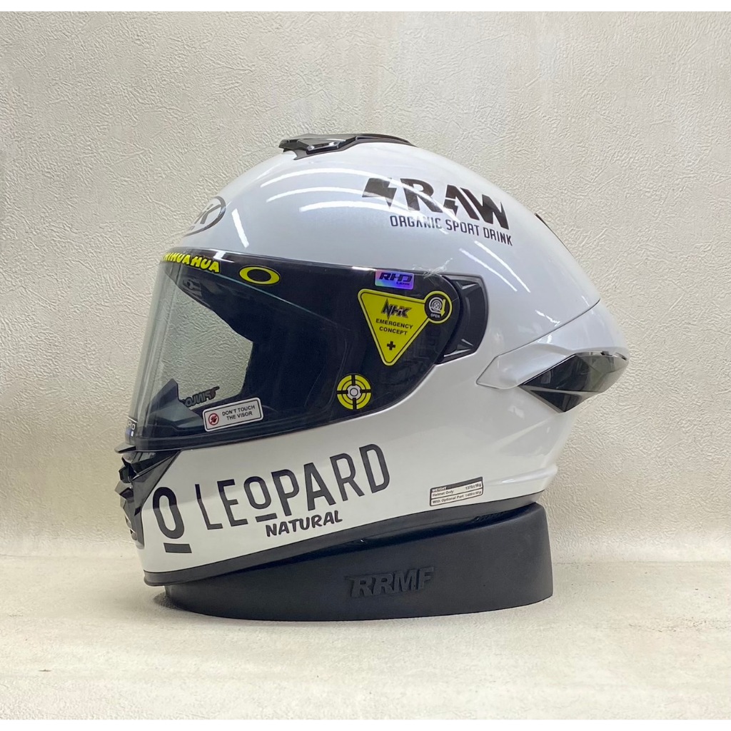 Jual NHK MARK 1 Elite Star White || Stiker Leopard+Raw - Helm Full Face ...