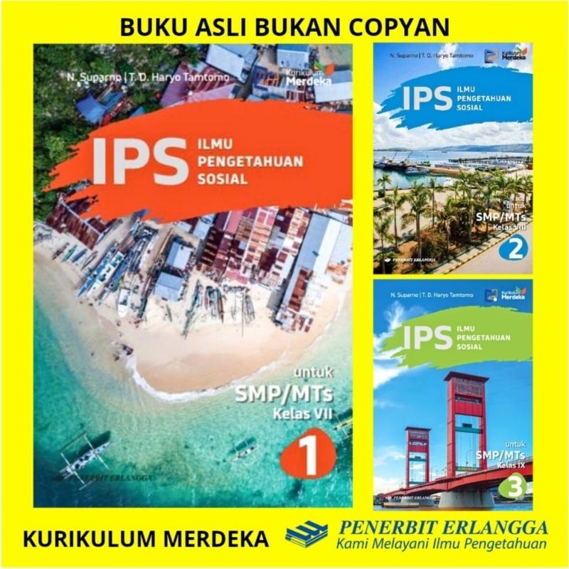 Jual IPS KELAS 7 8 9 SMP/MTs PENERBIT ERLANGGA KURIKULUM MERDEKA - BUKU KLS 1 2 3 ORIGINAL KM ...