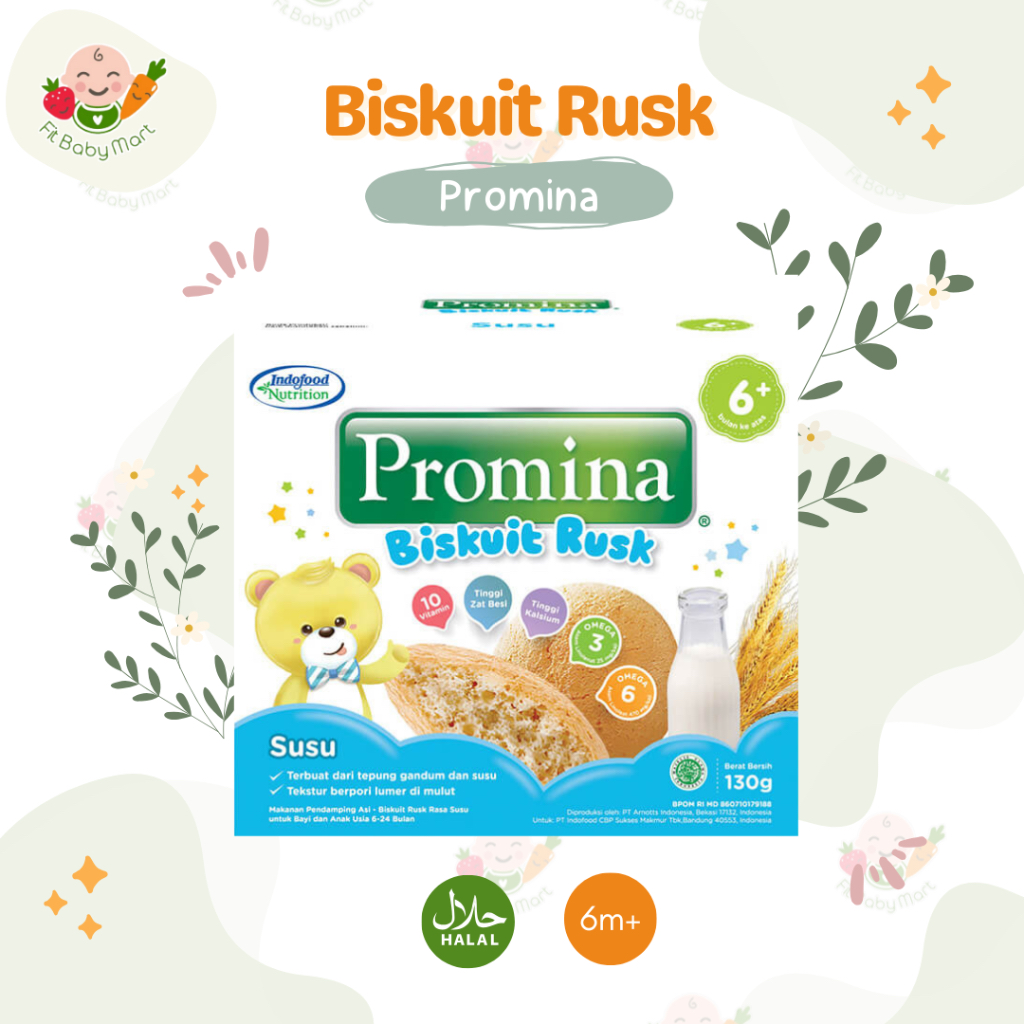 Jual PROMINA - Biskuit RUSK Susu | Makanan Snack Biskuit MPASI Anak ...