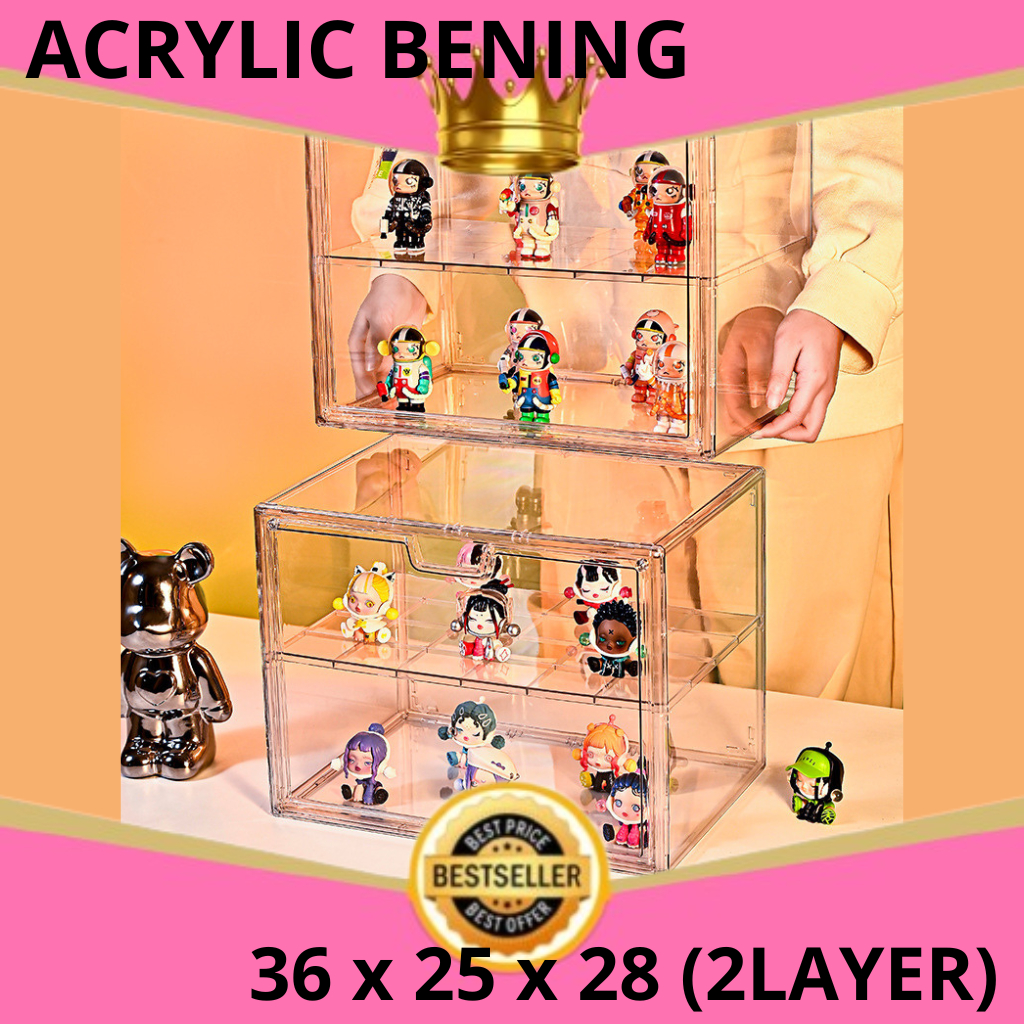 Jual ACRYLIC BOX Transparent STORAGE Drop Front Acrylic Box TAS HANDBAG ...