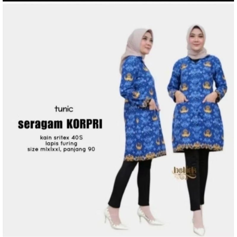 Jual Tunik Seragam Korpri Terbaru 2023 Lapis Furing | Shopee Indonesia